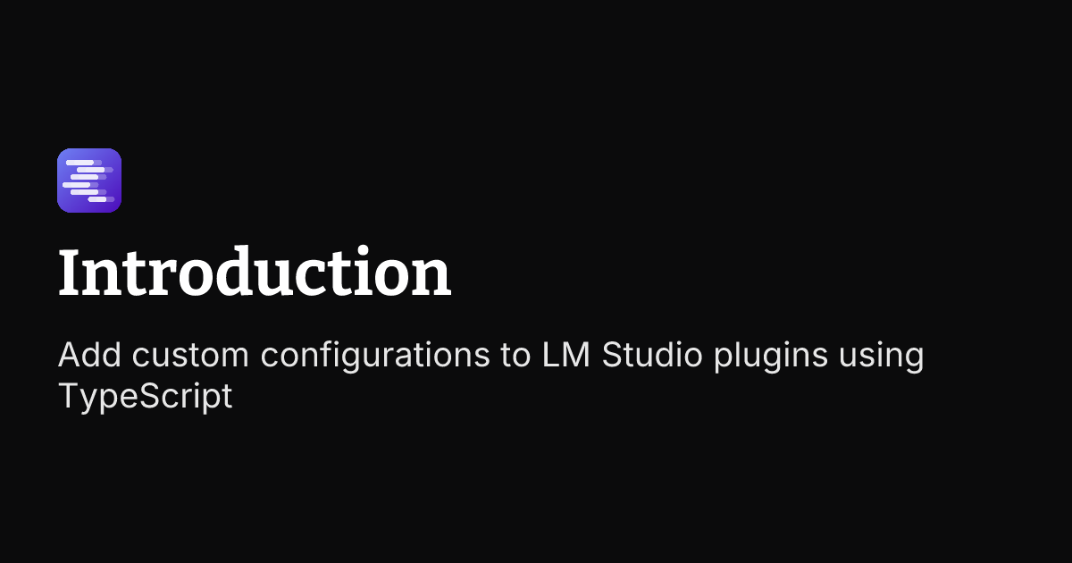 Introduction | LM Studio Docs
