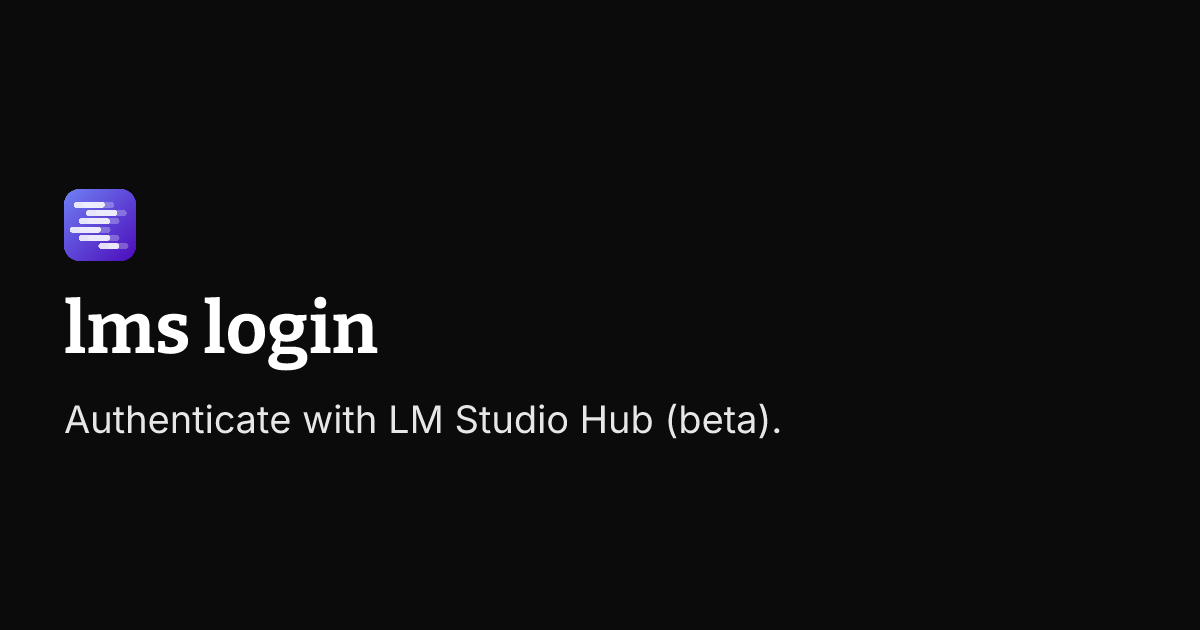 lms login | LM Studio Docs