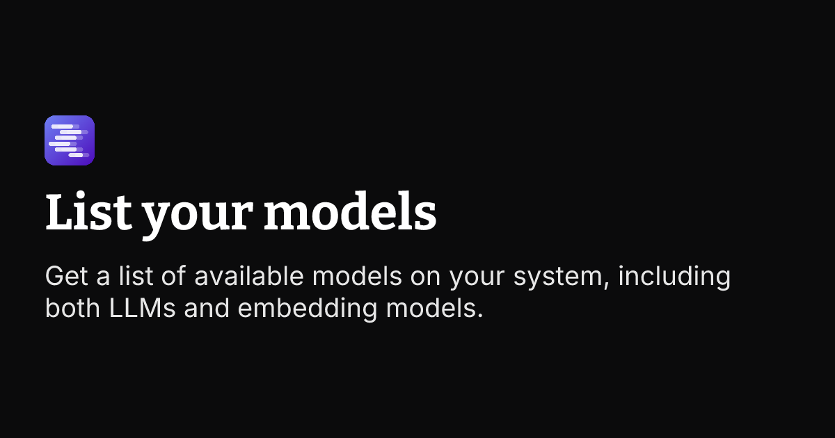 List your models | LM Studio Docs