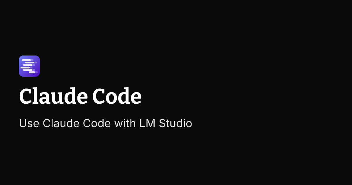 Claude Code | LM Studio Docs