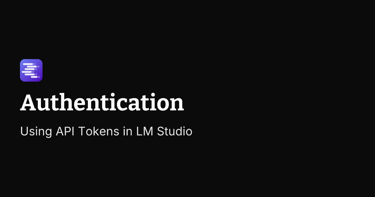 Authentication | LM Studio Docs