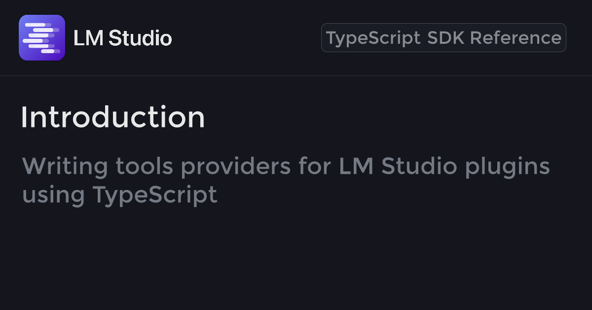 Introduction | LM Studio Docs