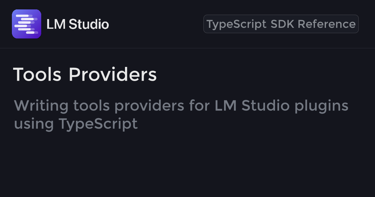 Tools Providers | LM Studio Docs