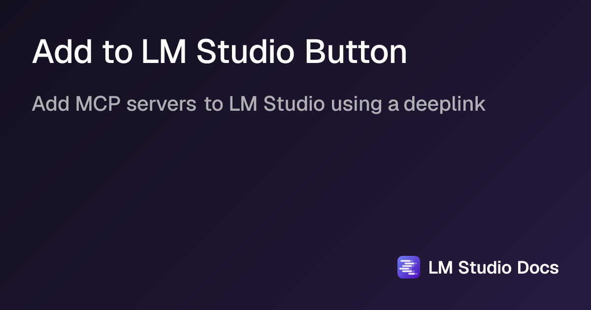 Add to LM Studio Button | LM Studio
