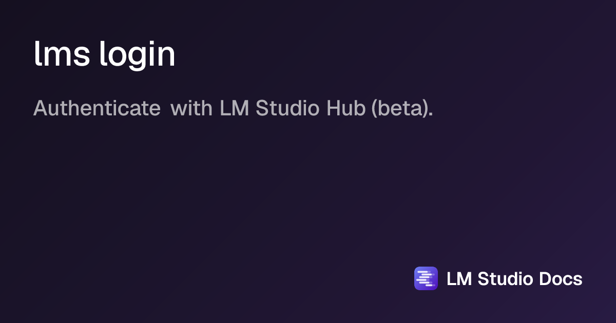 lms login | LM Studio