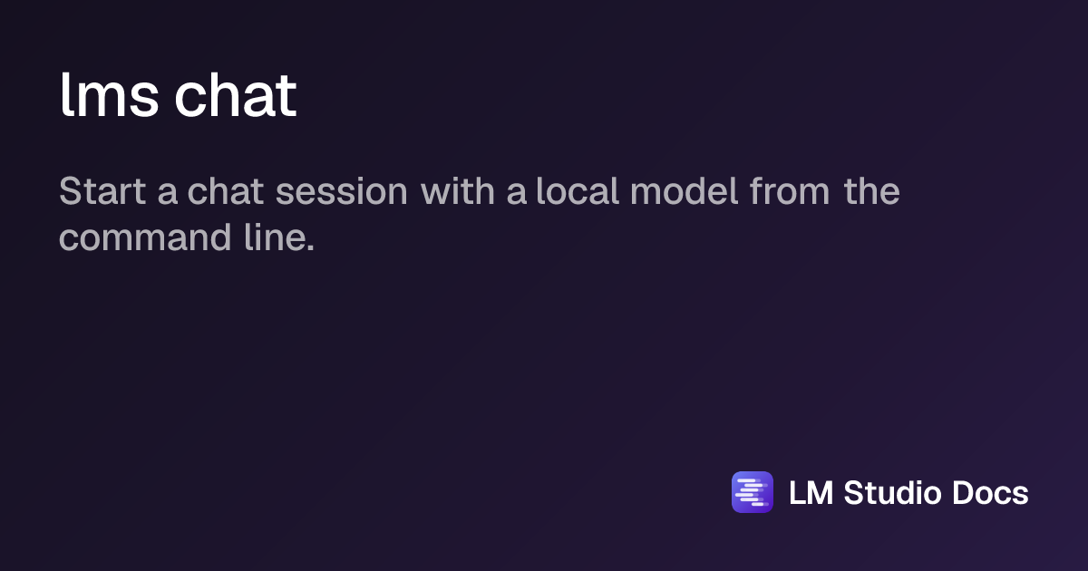 lms chat | LM Studio
