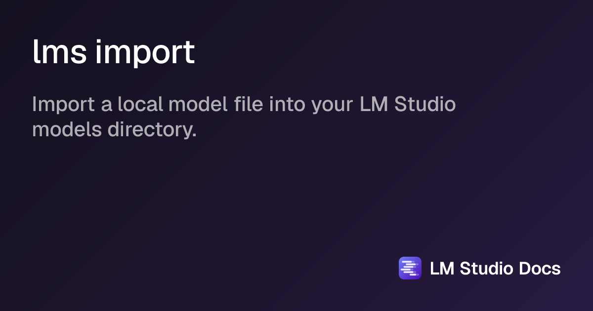 lms import | LM Studio