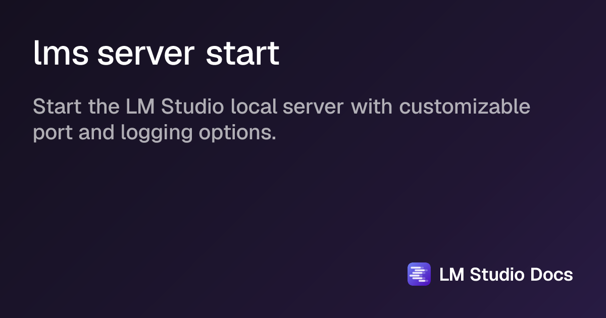 lms server start | LM Studio