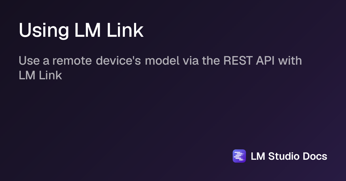 Using LM Link | LM Studio