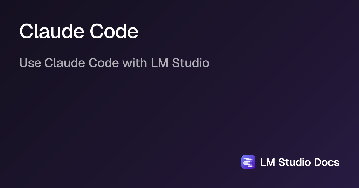 Claude Code | LM Studio