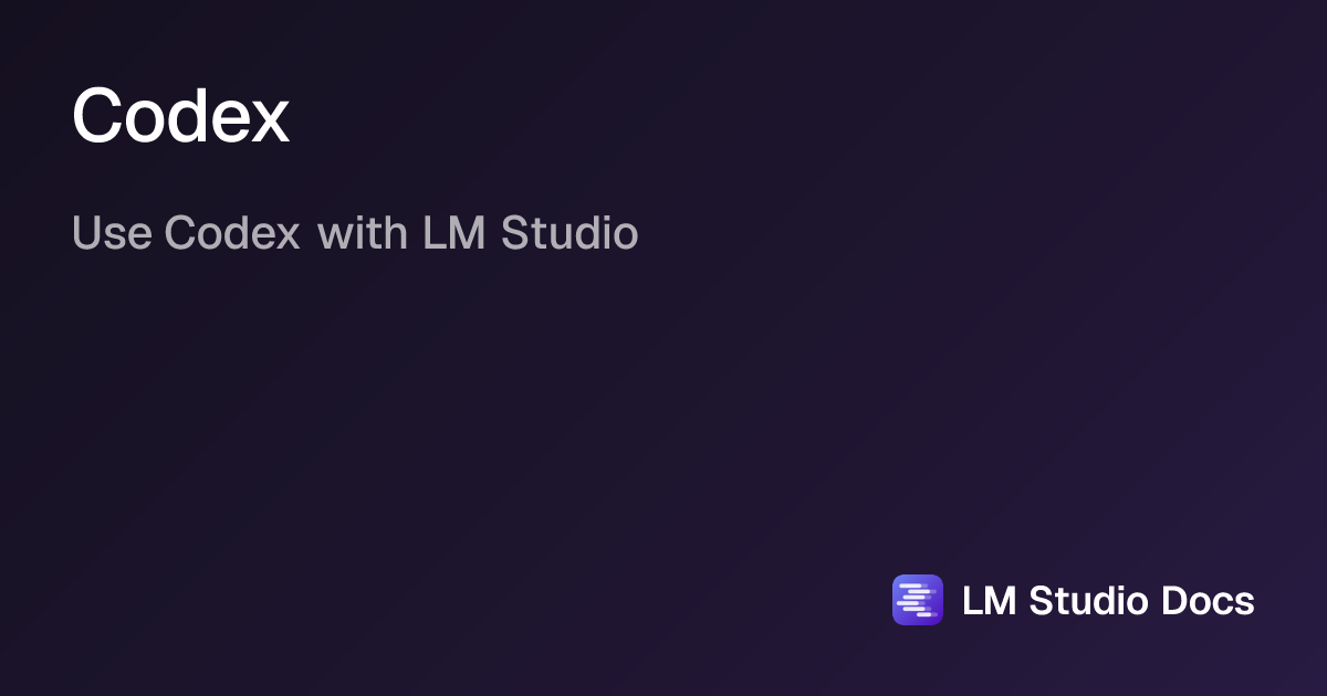 Codex | LM Studio
