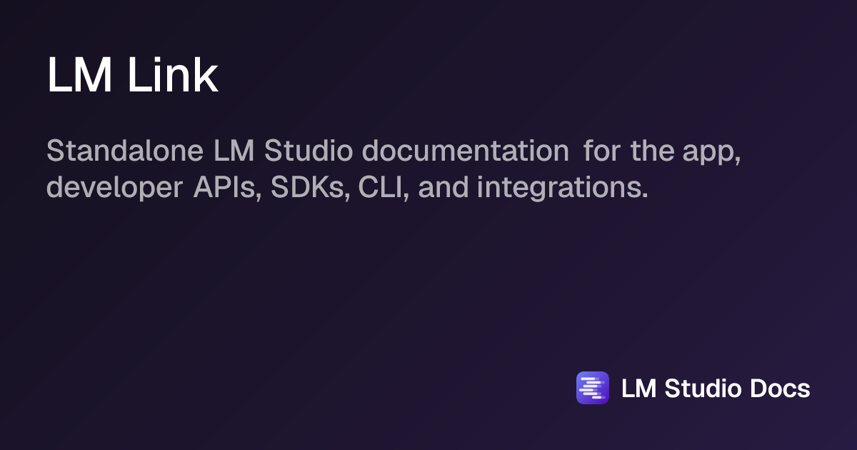 LM Link | LM Studio